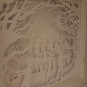 Zombie Graveyard Halloween Shadow Box SVG PDF PNG Paper Cutting Instant ...