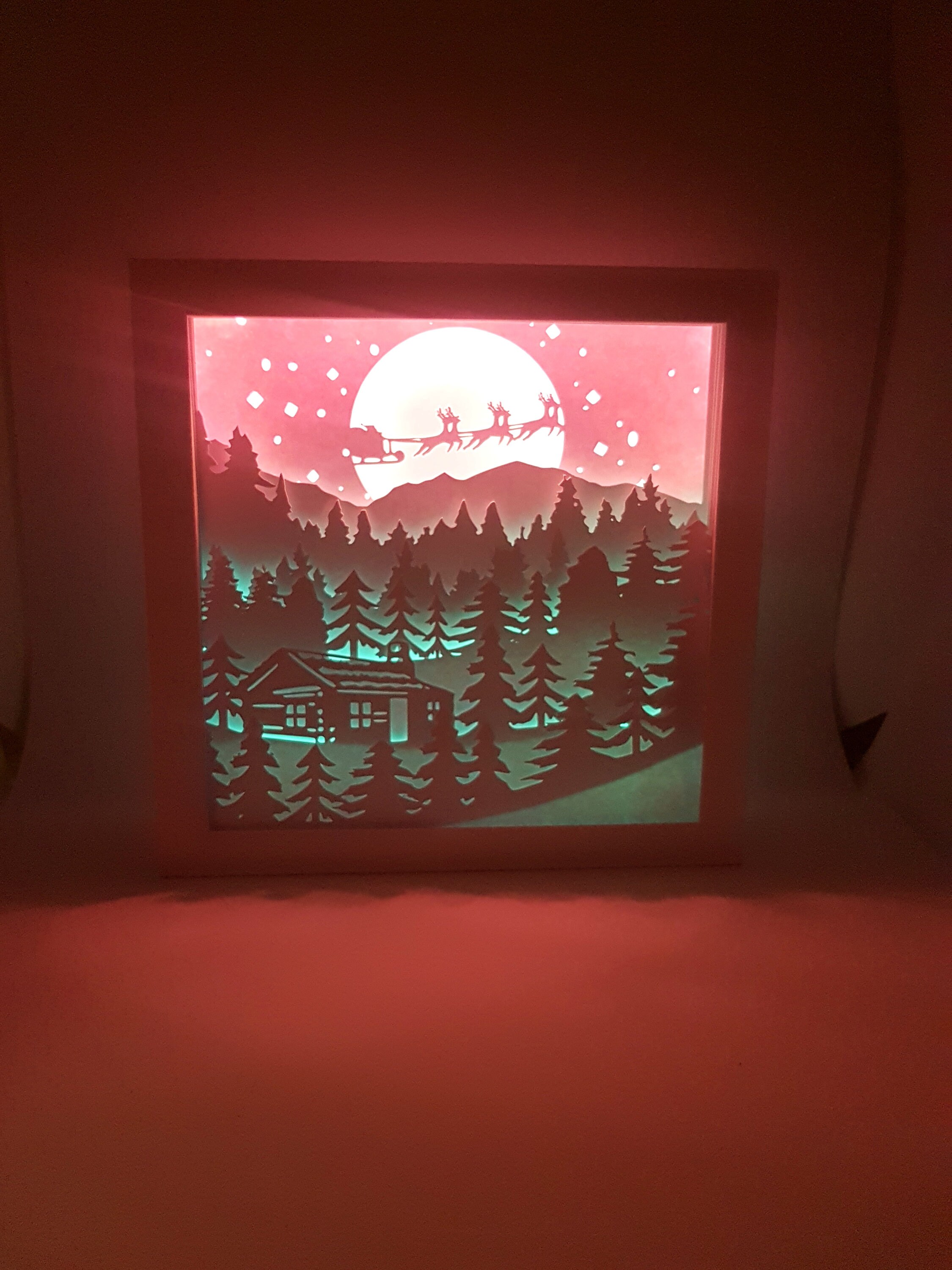 Christmas Cabin Shadow Box SVG PDF PNG Paper Cutting Instant Download ...