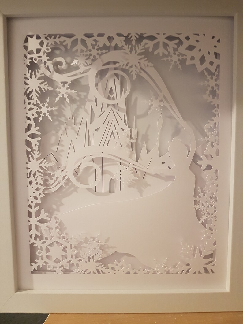 Snow Queen Ice Princess Inspired Shadow Box SVG PDF PNG Paper | Etsy