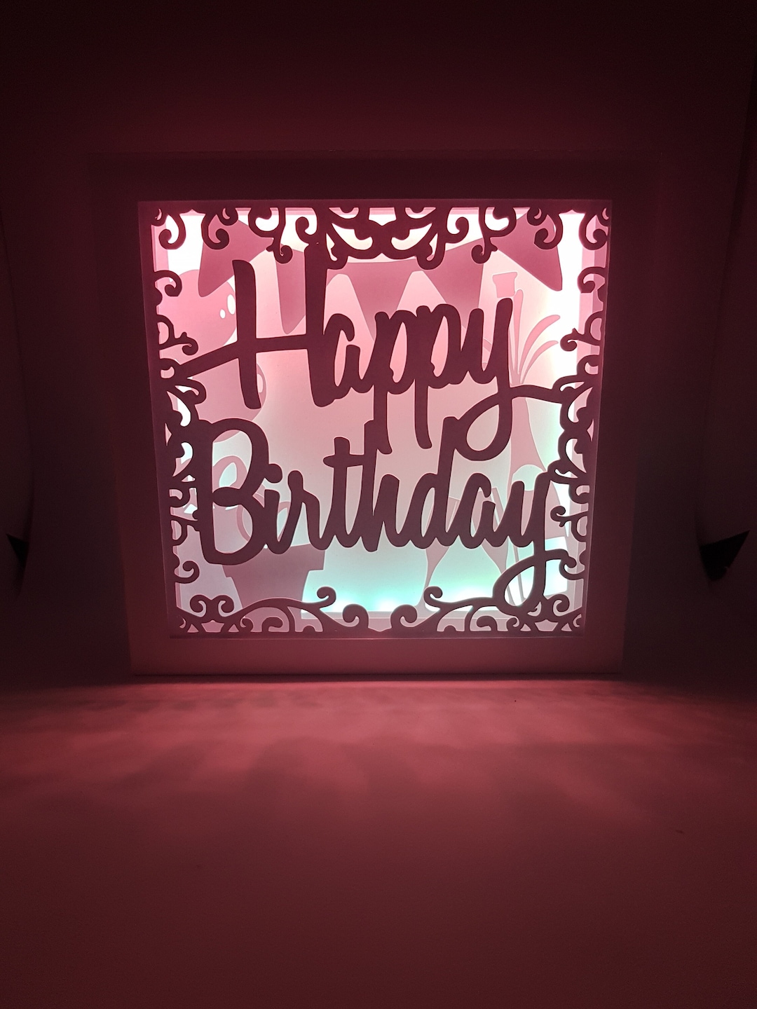 Happy Birthday Shadow Box SVG PDF PNG Paper Cutting Instant Download ...