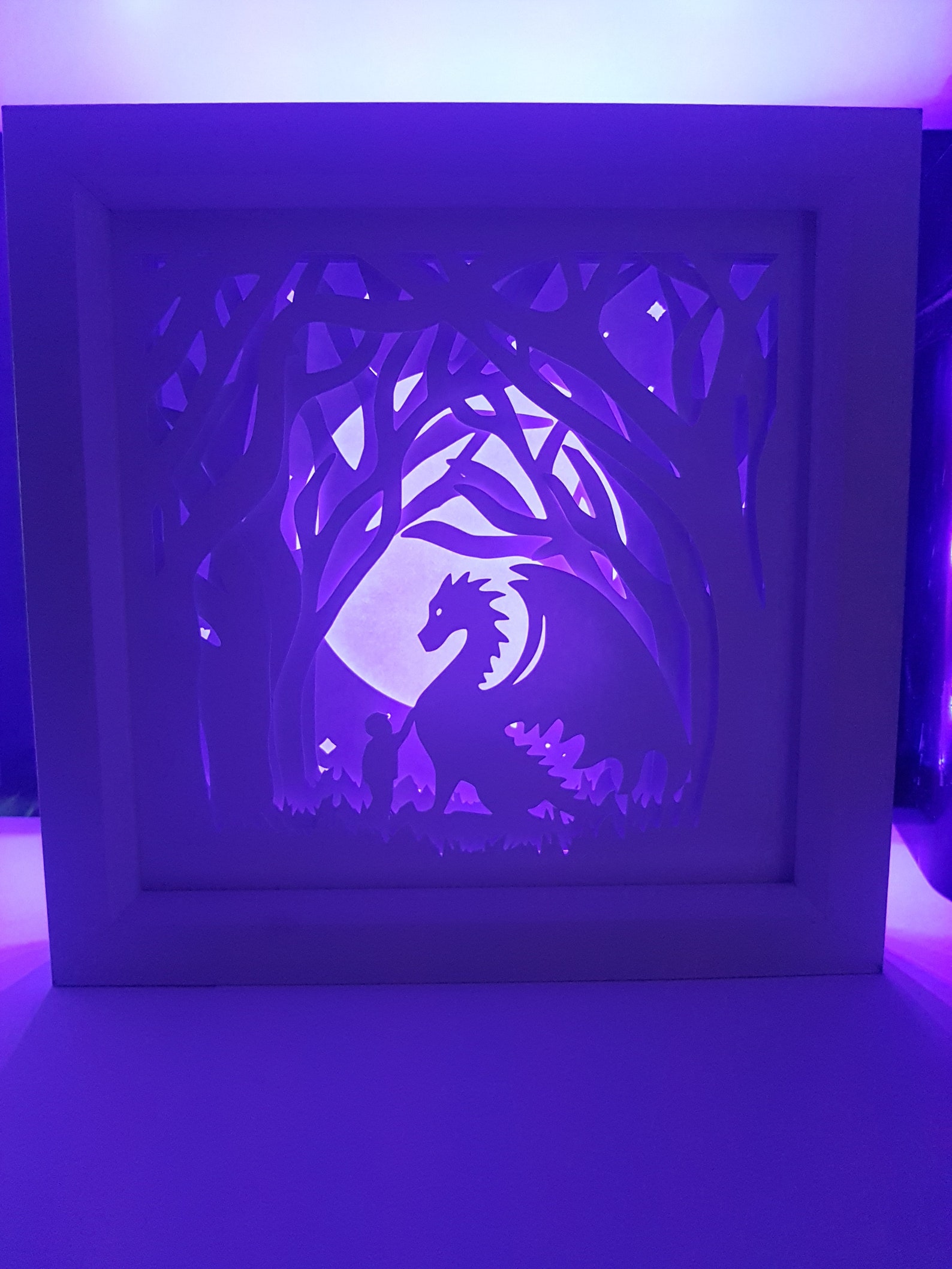 Dragon Shadow Box Svg PDF PNG Paper Cutting Instant Download Template ...