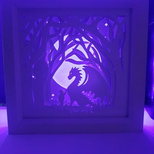 Dragon Shadow Box Svg PDF PNG Paper Cutting Instant Download Template ...