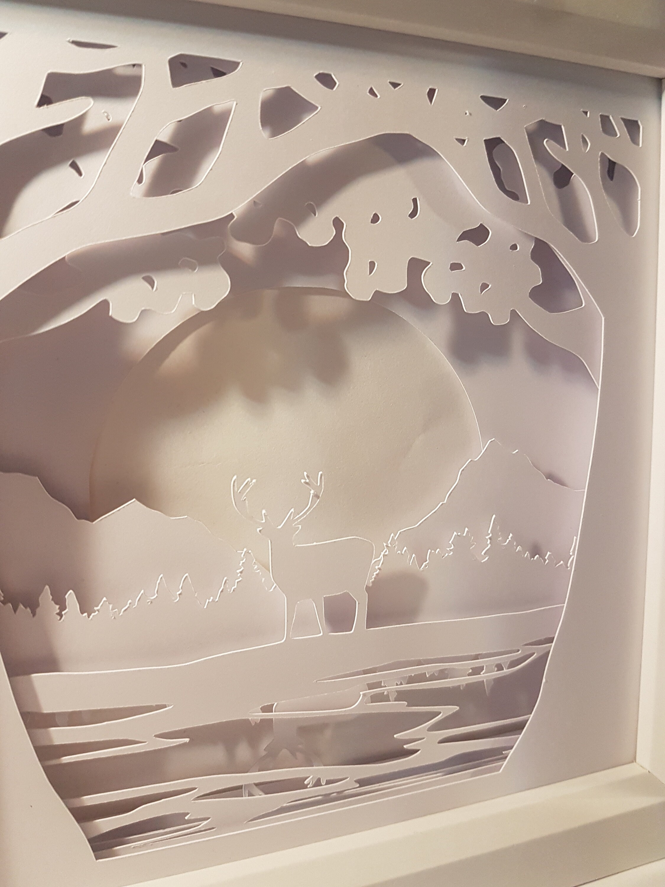 Stag in Woods Forest Shadow Box SVG PDF PNG Paper Cutting - Etsy