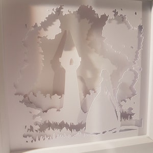 Rapunzel Fairy Tale Inspired Shadow Box SVG PDF PNG Paper Cutting ...