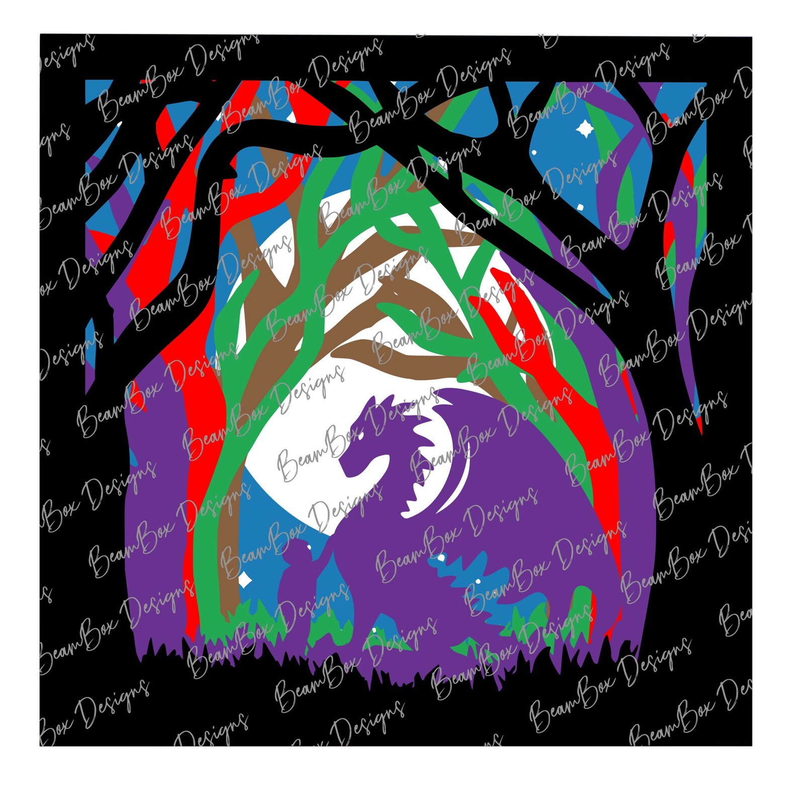 Dragon Shadow Box Svg PDF PNG Paper Cutting Instant Download Template ...