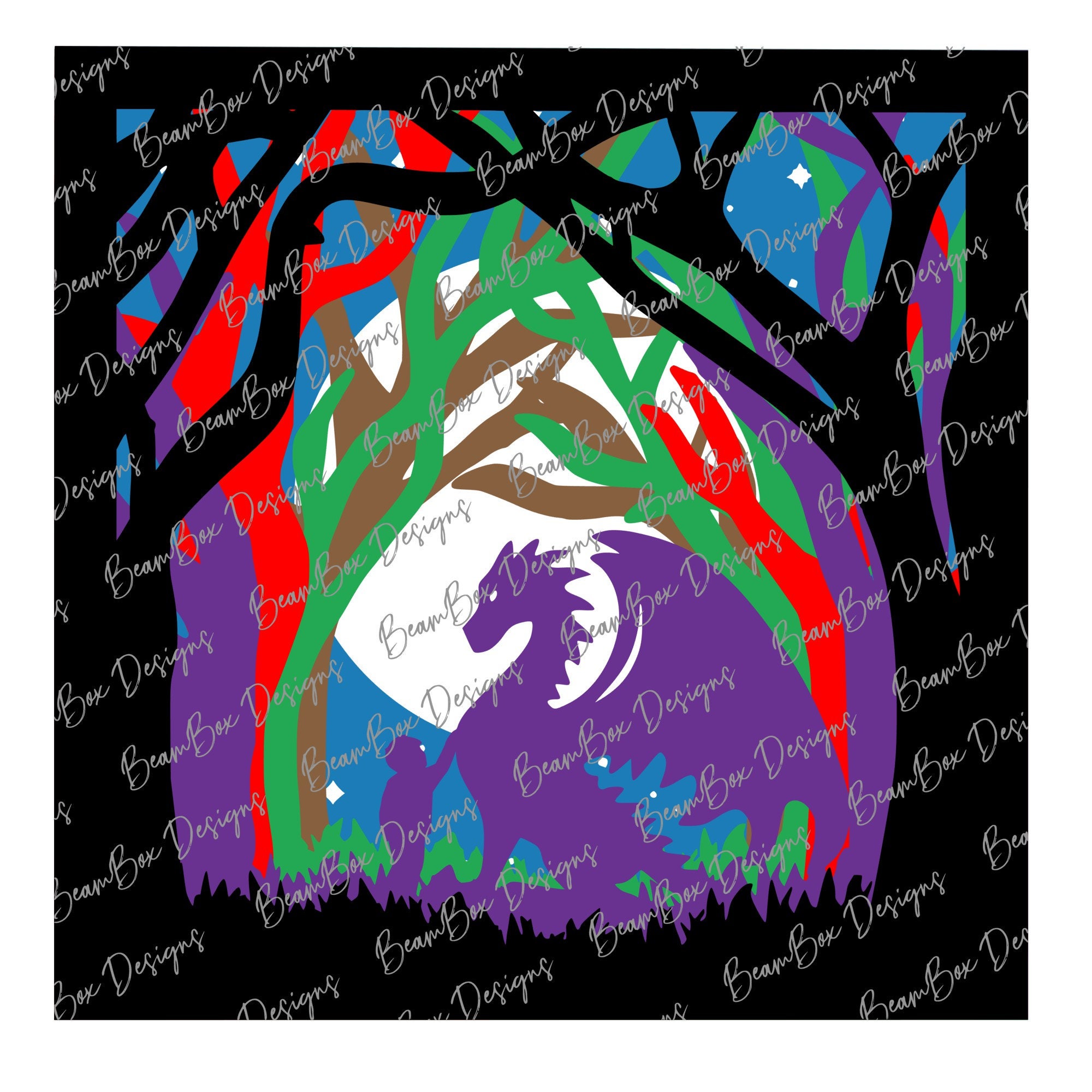 Dragon Shadow Box Svg PDF PNG Paper Cutting Instant Download Template ...