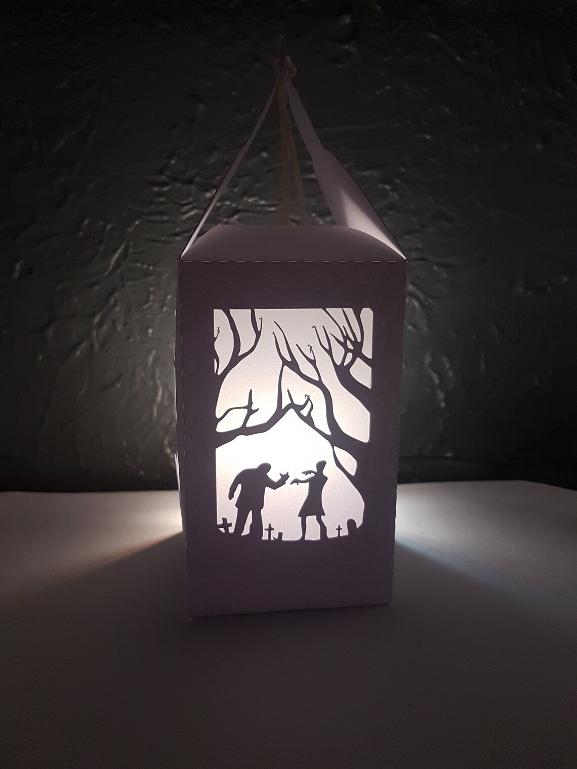 Zombie Lantern Halloween Haunted Forest Paper Cutting Template SVG PNG ...