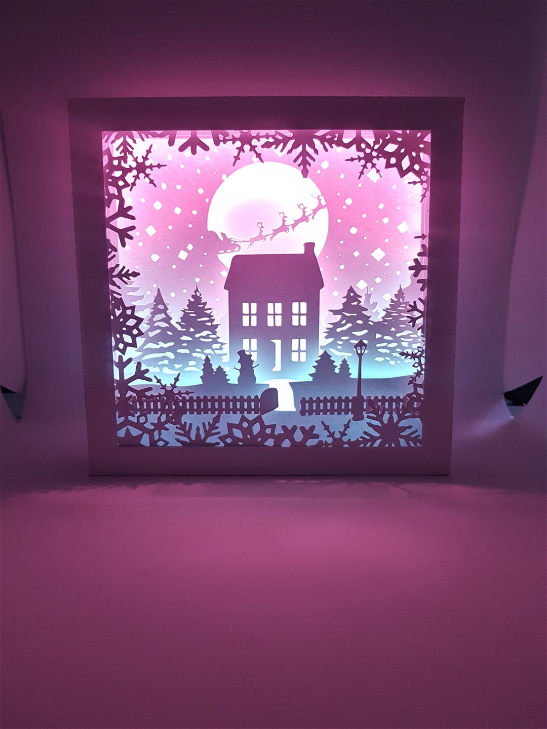 Christmas Santa Clause Shadow Box SVG PDF PNG Paper Cutting Instant ...