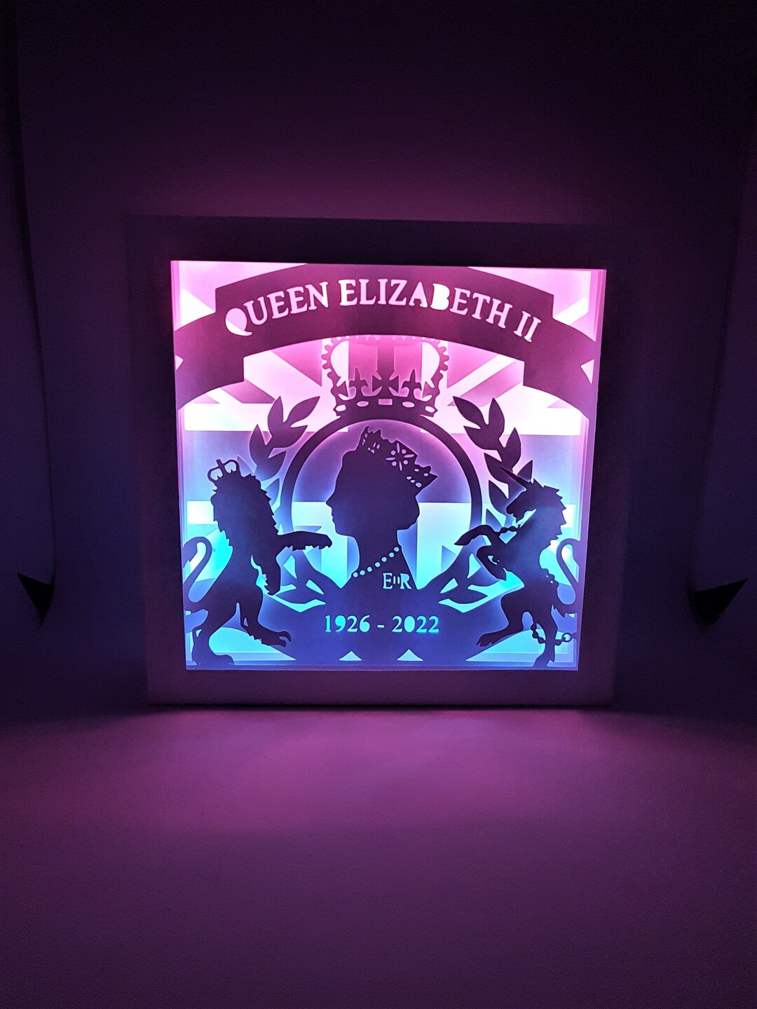 Queen Elizabeth II Commemorative Shadow Box Svg PDF PNG Paper Cutting ...