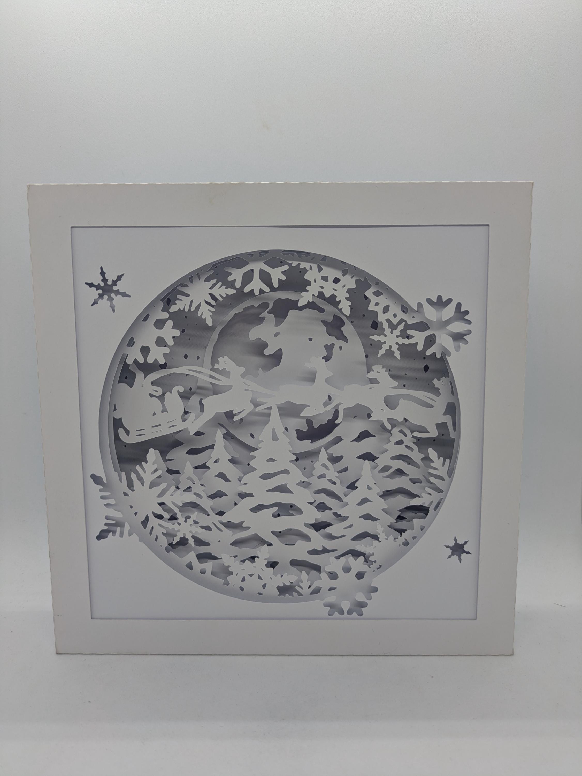 Christmas Shadow Box SVG PDF PNG Digital Download Template 3D Santa ...