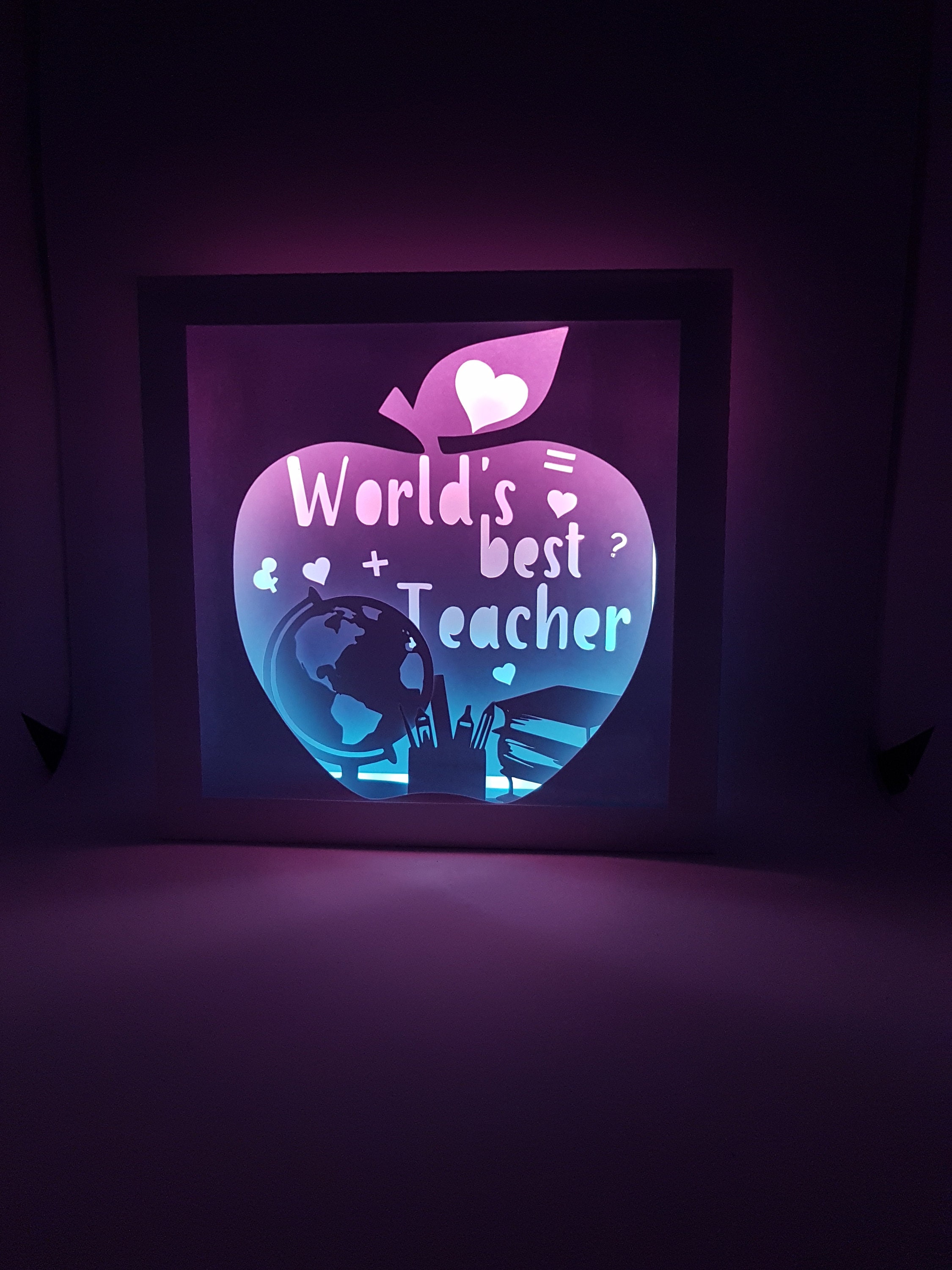 World's Best Teacher Shadow Box SVG PDF PNG Paper Cutting Instant ...