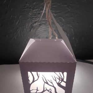 Zombie Lantern Halloween haunted forest paper cutting template | Etsy