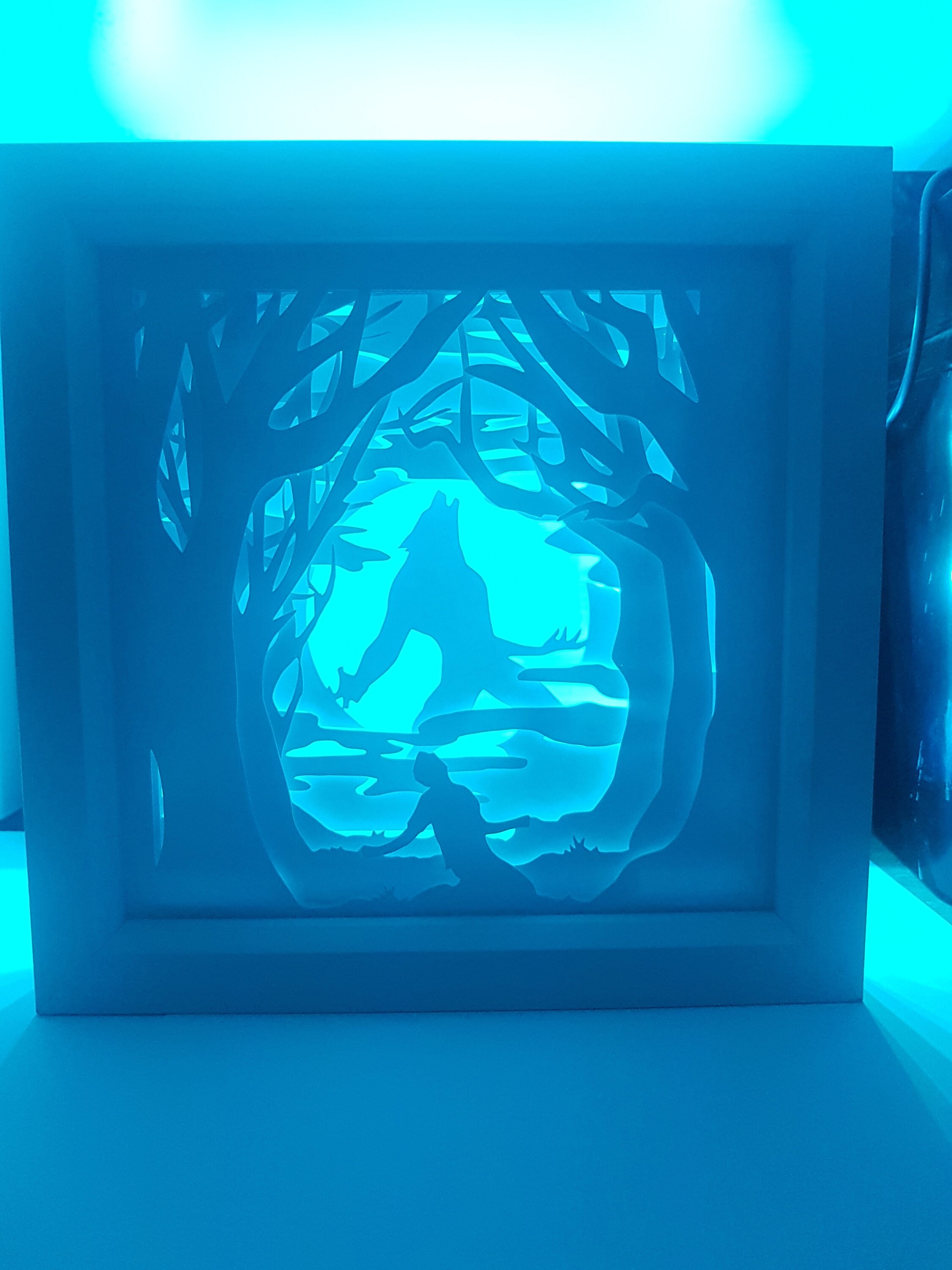 Wolfman Werewolf Halloween shadow box SVG PDF PNG paper | Etsy