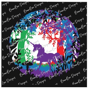 Unicorn #1 Shadow Box SVG PDF PNG Paper Cutting Instant Download ...
