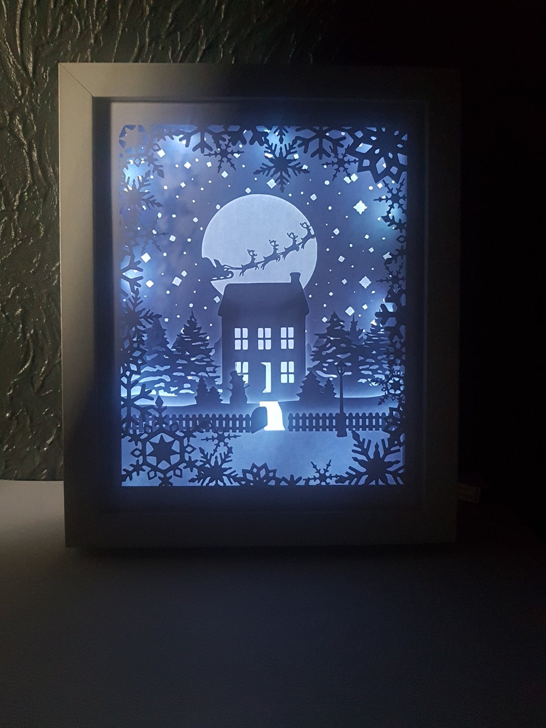 Christmas Santa Clause Shadow Box SVG PDF PNG Paper Cutting Instant ...