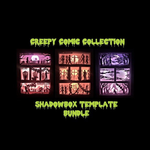 Shadow Box Bundle Creepy Comic Collection SVG PDF PNG Paper - Etsy