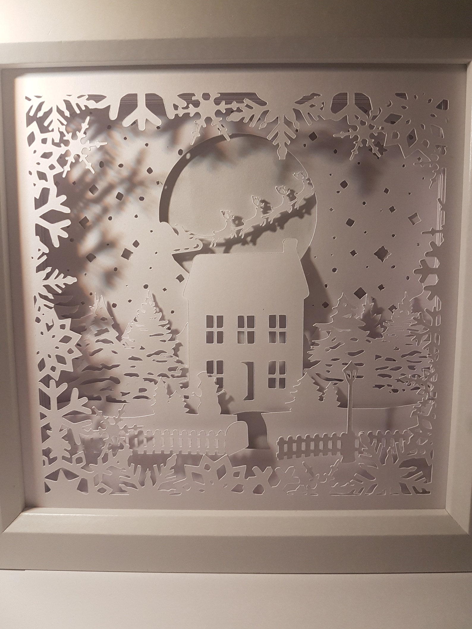 Christmas Santa Clause shadow box SVG PDF PNG paper cutting | Etsy