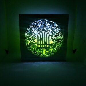 Birdcage Shadow Box SVG PDF PNG Paper Cutting Instant Download Template ...