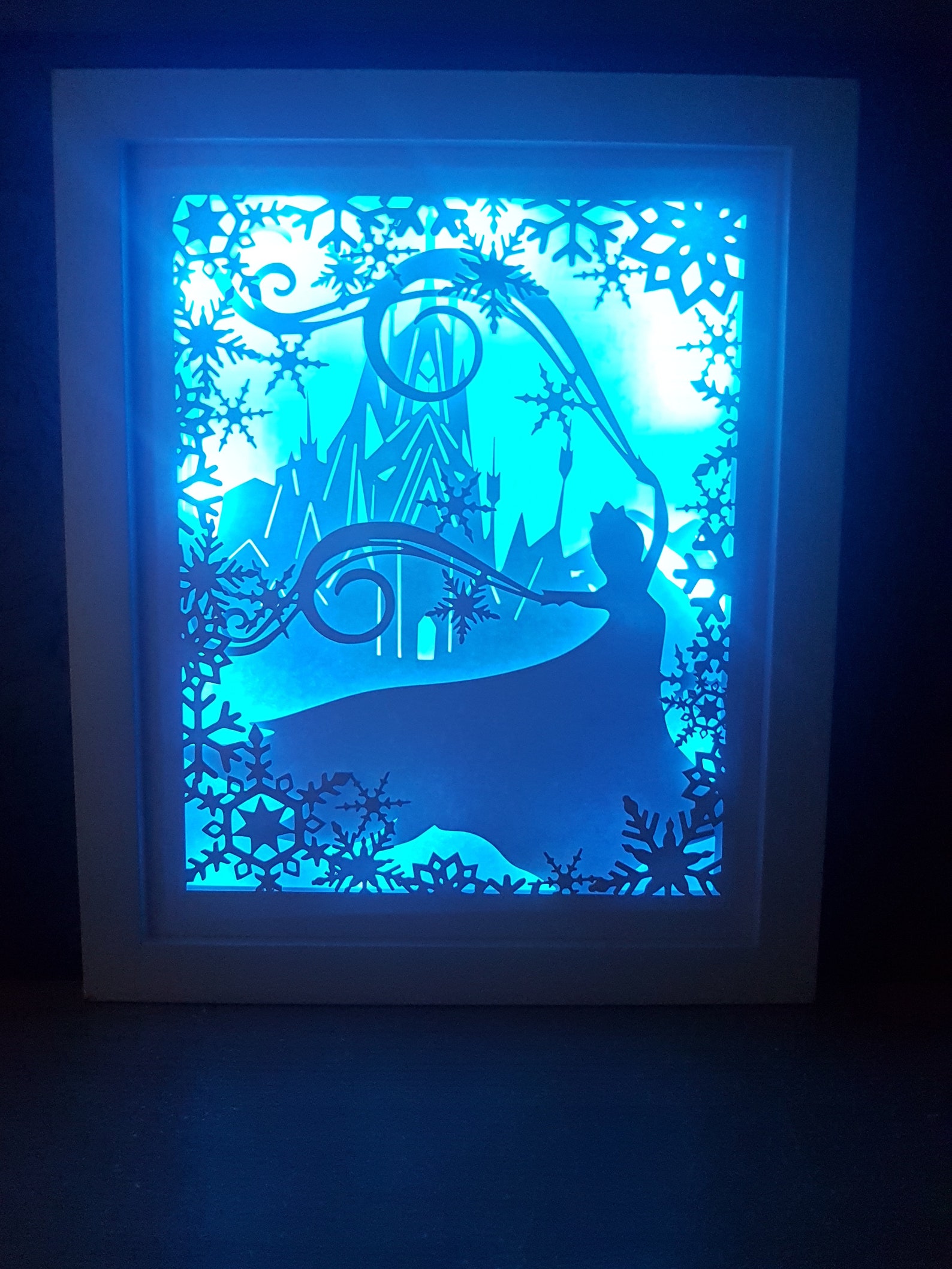 Snow Queen, Ice Princess Inspired Shadow Box SVG PDF PNG Paper Cutting ...