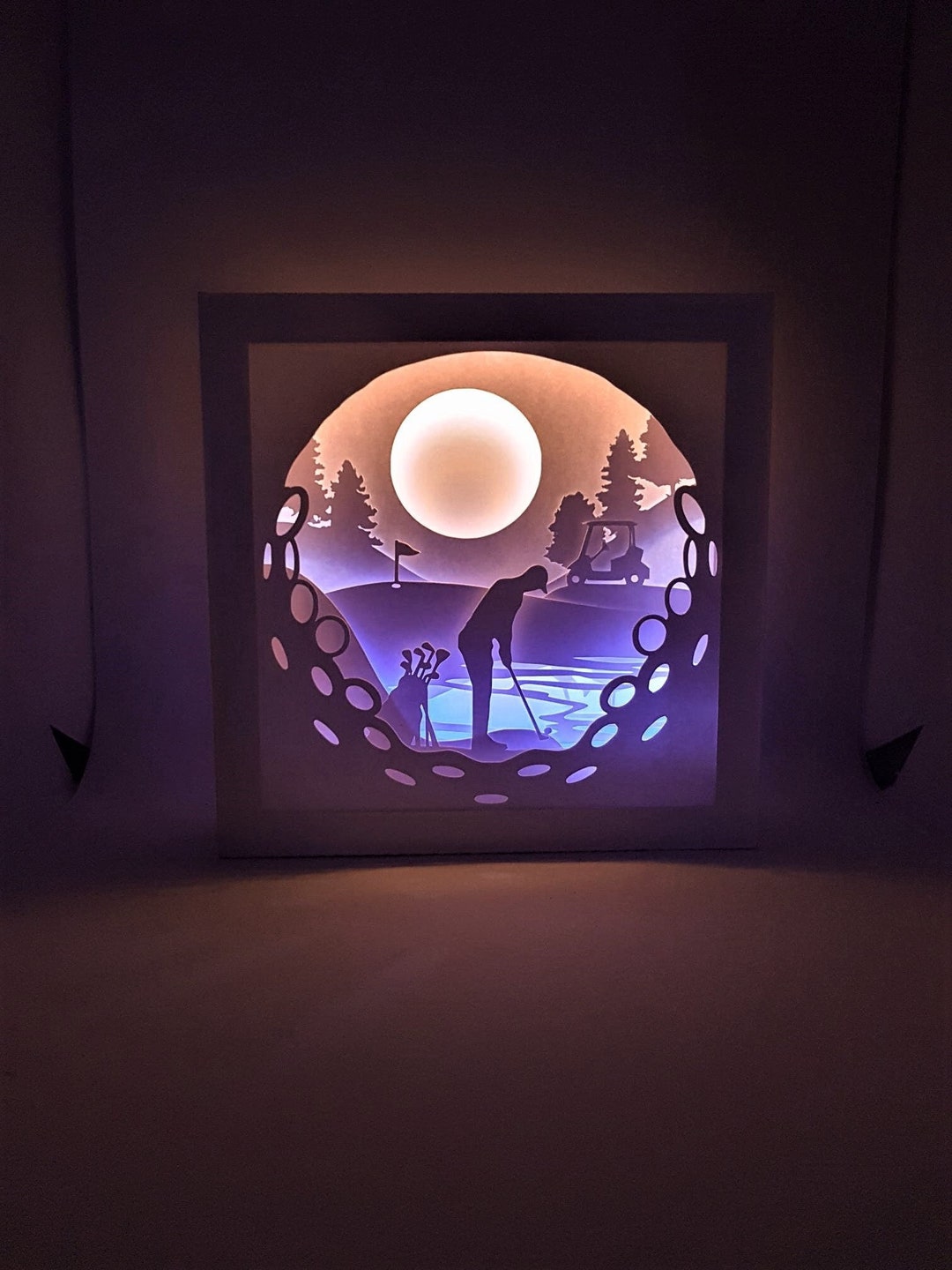 Golf Shadow Box Svg PDF PNG Paper Cutting Instant Download Template Cut ...