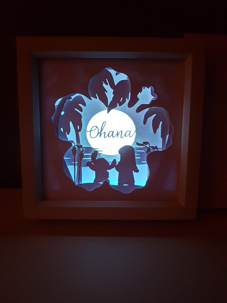 Lilo and Stitch inspired shadow box SVG PDF PNG paper cutting | Etsy