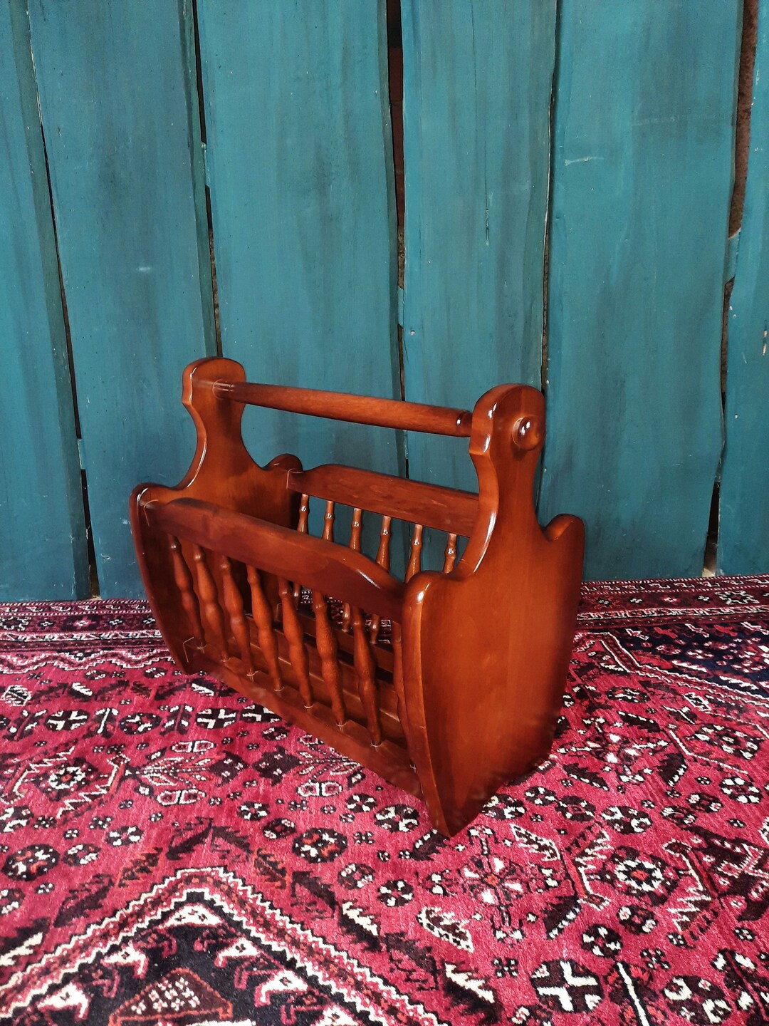 Vintage Newspaper Stand Oak Rustic 50s Wooden Magazine Rack - Etsy