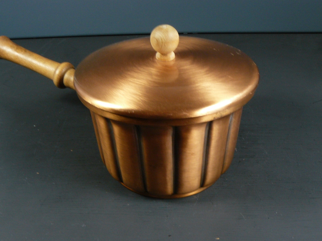 Midcentury Copper Cooking Pot Pudding Pot With Lid Tinned Inside 60s ...