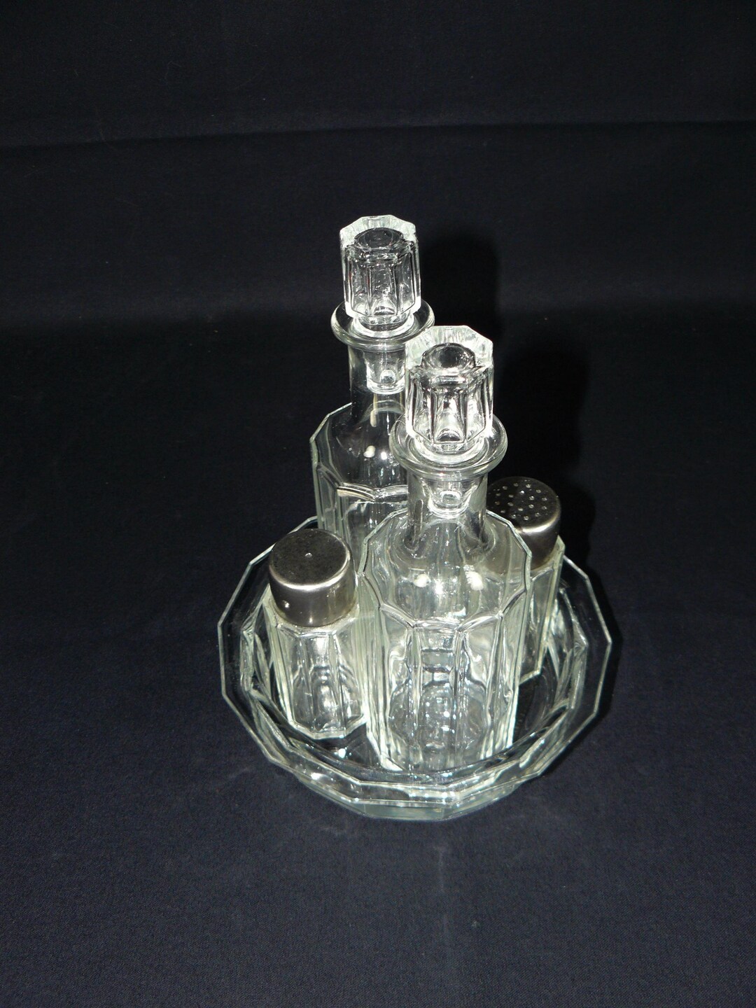 Vintage Glass Cruet Table Set Italy 70s - Etsy