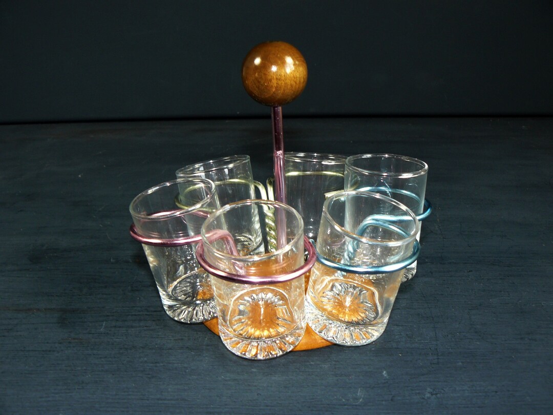 Midcentury 6 Shot Glasses With Stand *ruhrglas* 50s German Shot Glasses ...