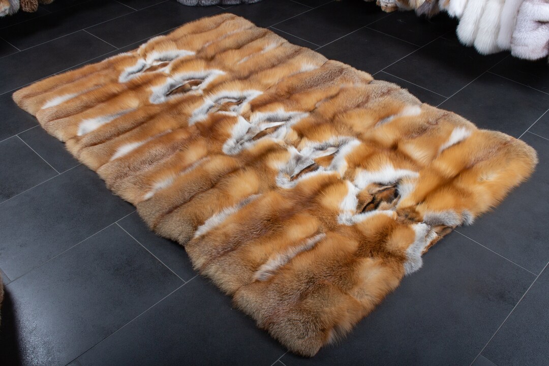 Red Fox Fur Carpet From Real Canadian Red Foxes - Real Fur - Fox Fur ...
