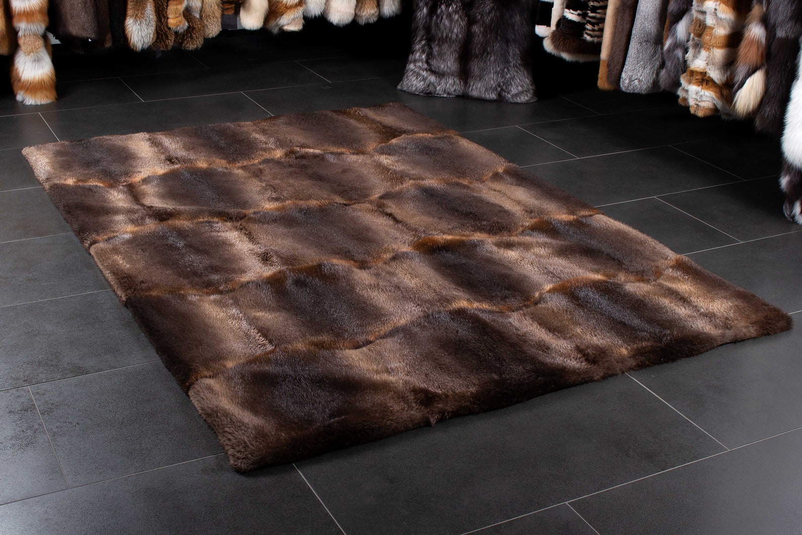 Beaver Fur Carpet made of Wild Fur "Winter Dream" 100% Genuine - Etsy.de