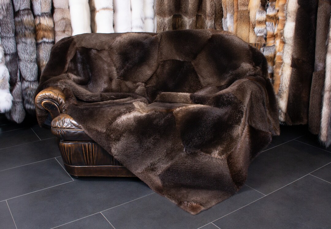 Natural Beaver Fur Blanket - Real Fur - Genuine Pelt Throw Beaver ...