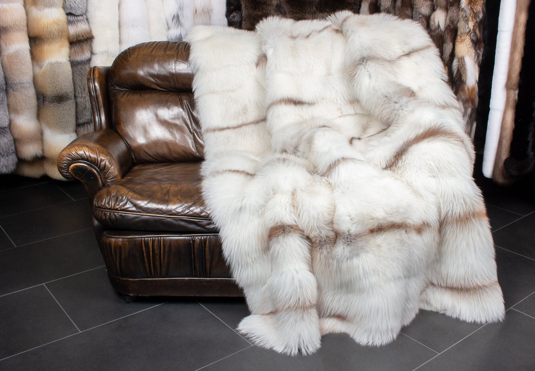 Sun Glo Fox Fur Throw SAGA Quality Fox Fur Throw Genuine Fur Sun Glo ...