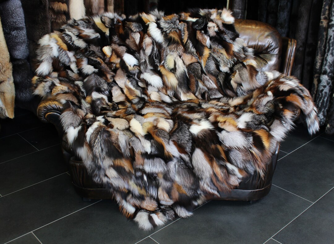 Fox Pieces Fur Throw - SAGA Quality Fox Fur Throw Genuine Fur Fox ...