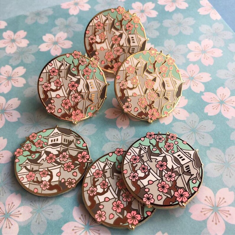 Sakura Season Himeji Castle Japan Hard Enamel Pin - Etsy