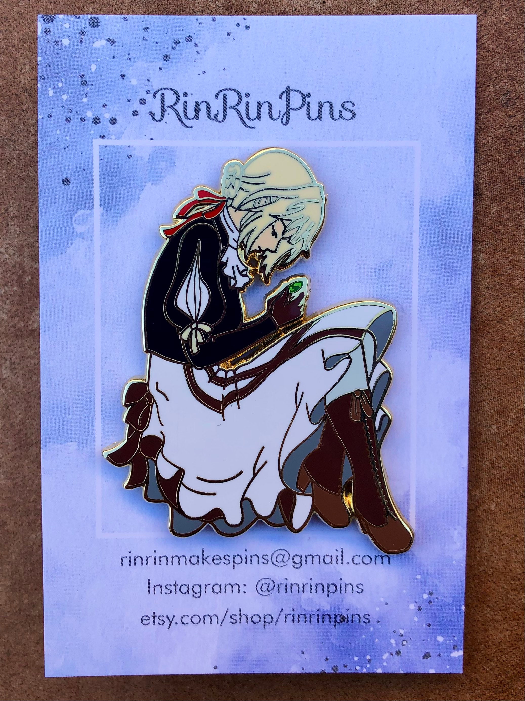 Violet Letter Writing Girl Hard Enamel Pin Sets | Etsy