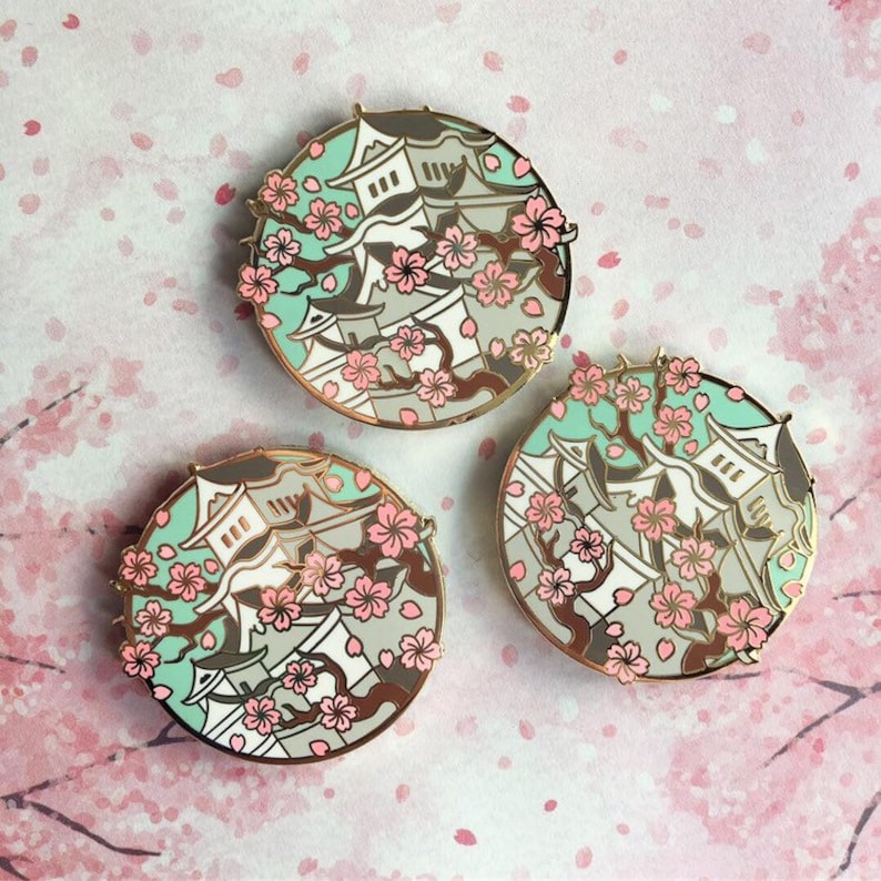 Sakura Season Himeji Castle Japan Hard Enamel Pin - Etsy