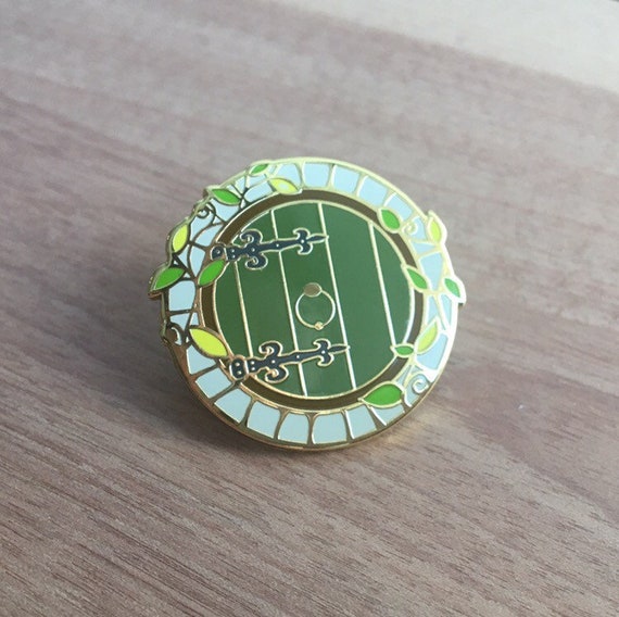 Round fantasy door hard enamel pin | Etsy