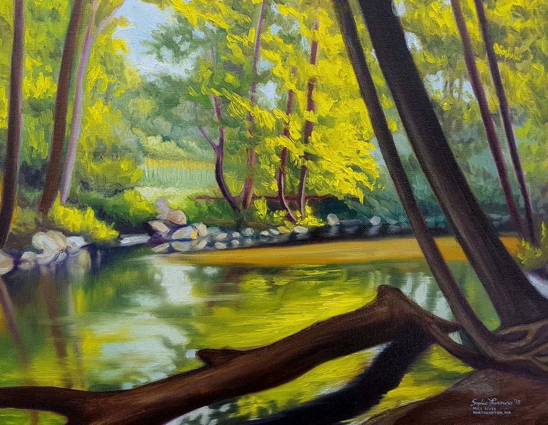 A View of the Mill River in Northampton, Massachusetts 11 X 14 Fine Art ...