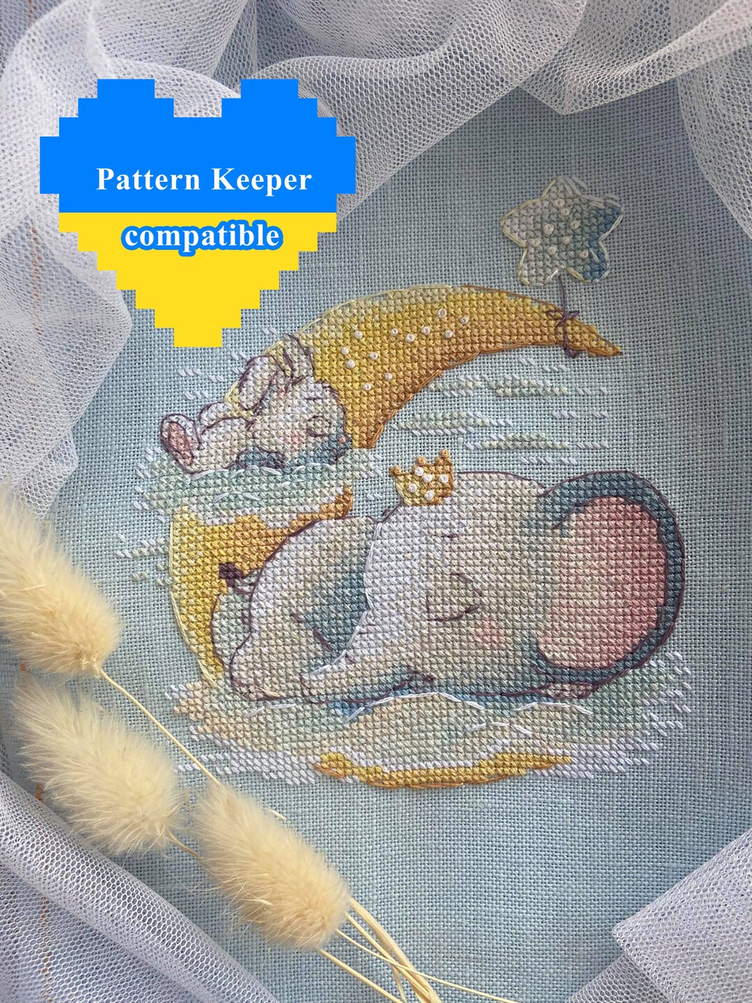 Sleeping Babies Cross Stitch Pattern Pdf Baby Elephant Kids Navy and ...