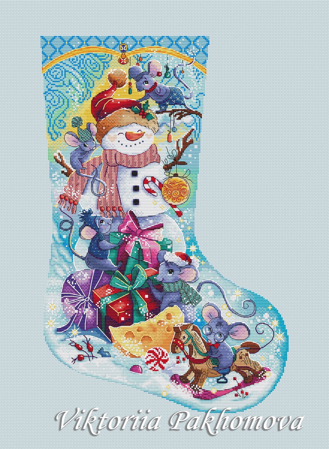 Christmas Stocking Cross Stitch Pattern Pdf Winter Decoration - Etsy