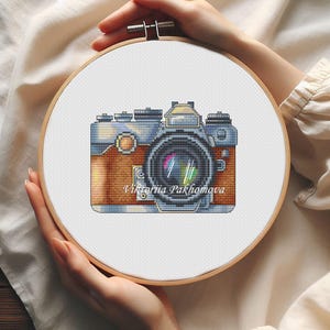 Vintage Camera Cross Stitch Pattern Pdf Photographers Canon Lens ...