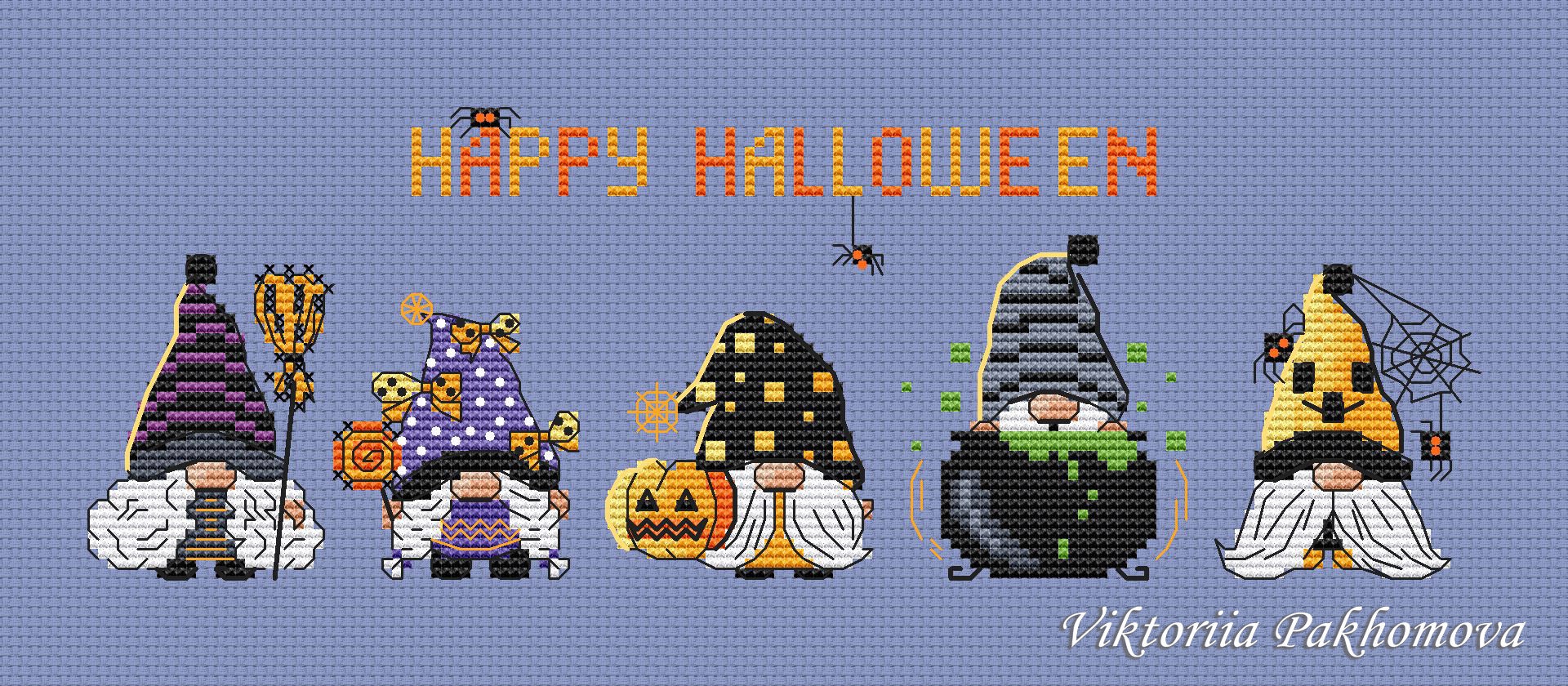 Halloween Gnome Bookmark Cross Stitch Pattern Pdf Adorable - Etsy
