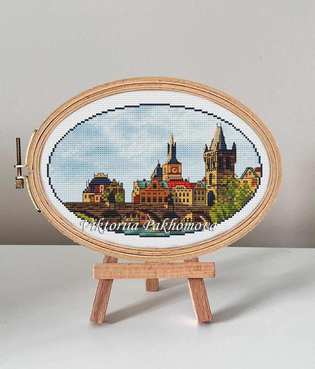 Prague Cross Stitch Pattern Pdf Charles Bridge Pictorial Embroidery ...