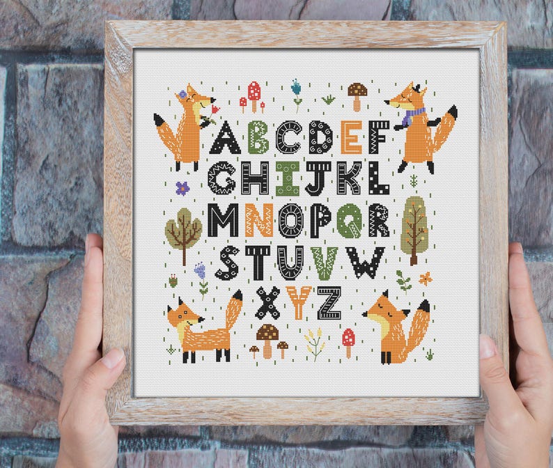 Fox Alphabet Cross Stitch Pattern: Woodland Animal Nursery Decor (PDF ...