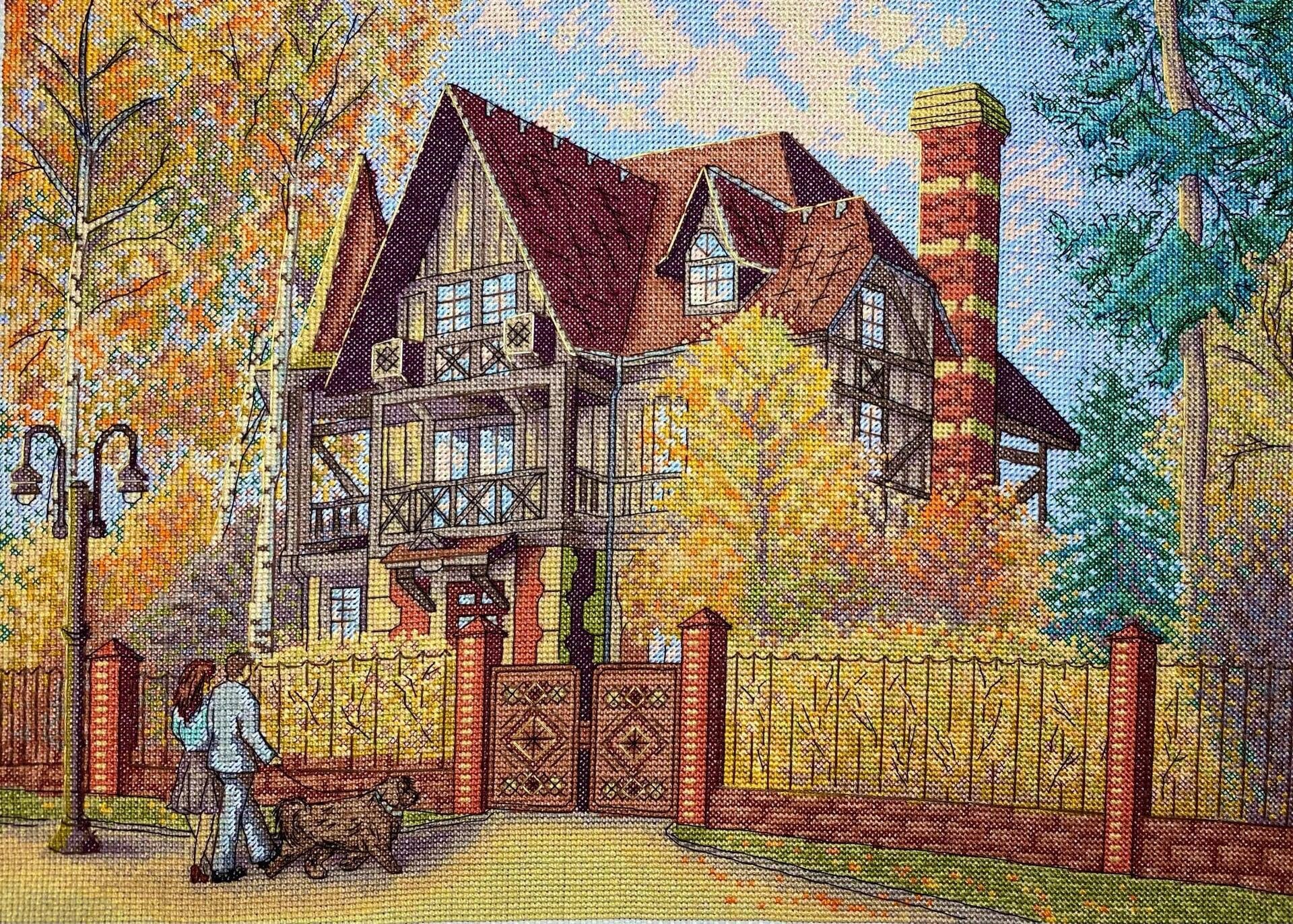Fall Cottage Cross Stitch Pattern Pdf Pictorial Autumn - Etsy