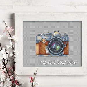 Vintage Camera Cross Stitch Pattern Pdf Photographers Canon Lens ...