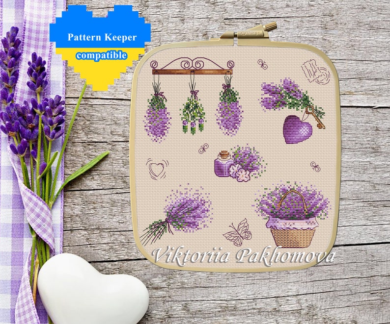 Lavender Sampler Cross Stitch Pattern Pdf Purple Flower Hand - Etsy