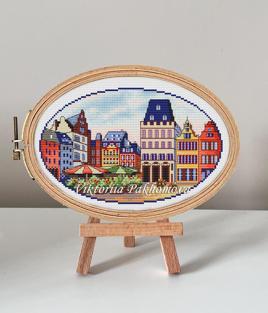Trier, Germany Cross Stitch Pattern PDF, Summer Urban Landscape ...