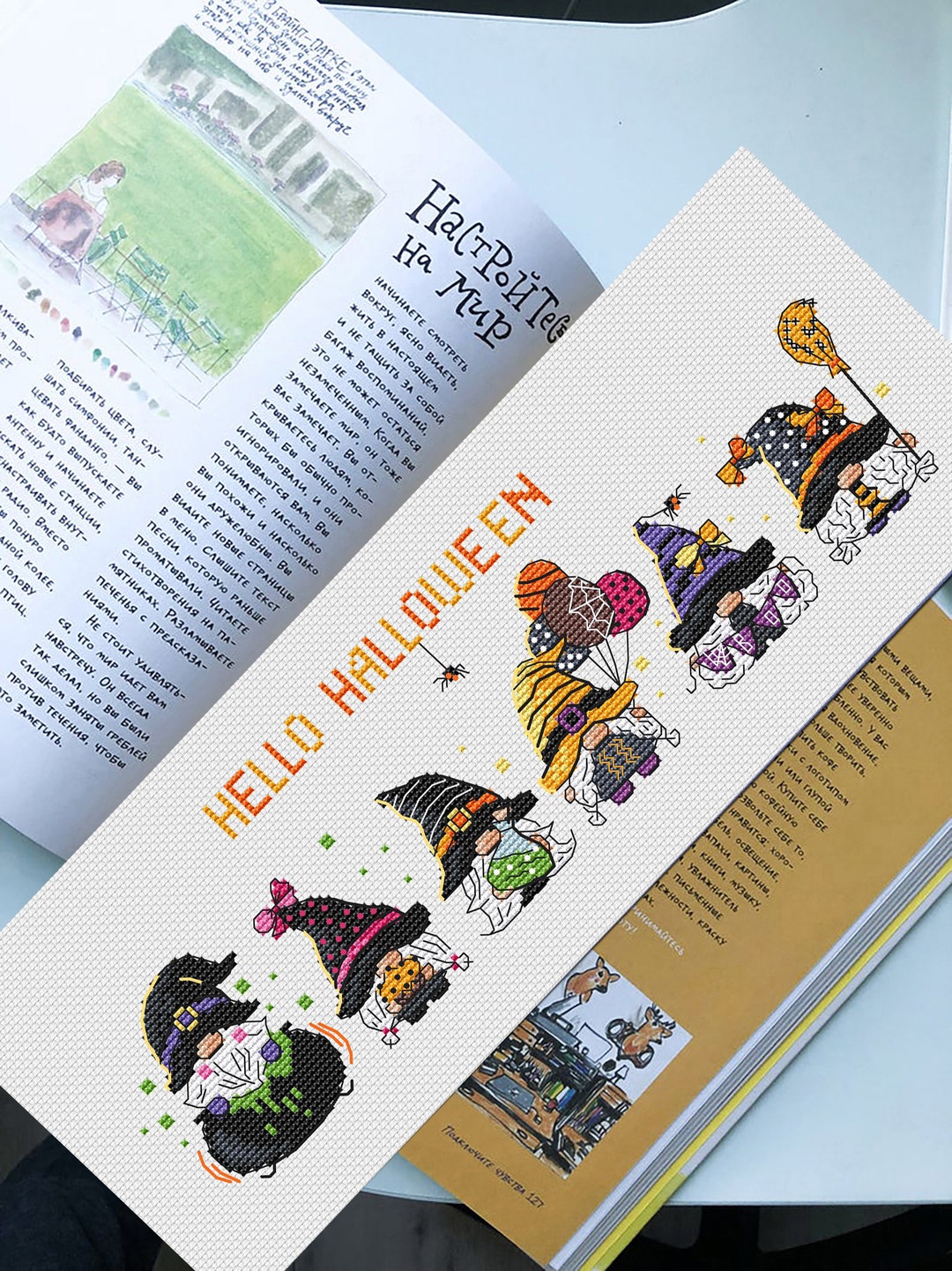 Halloween Gnome Bookmark Cross Stitch Pattern Pdf Fall - Etsy